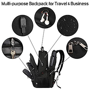 Mogplof 17 inch Laptop Backpack, Large Travel Backpack with USB Charge Port, Water Resistant Travel Backpack Airline Approved for on Bisuness, College Bookbag Durable, TSA Friendly Backpack Luggage