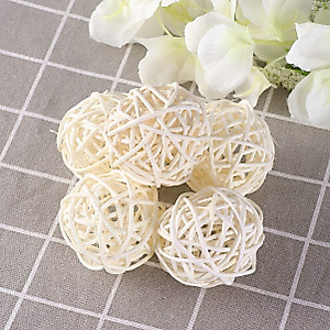 ifundom Wicker Rattan Balls, 15 PCS Decorative Balls Vase Fillers for Home Decor Centerpieces Bowl Orbs Craft Wedding Party Garden Christmas Tree Decoration House Ornaments