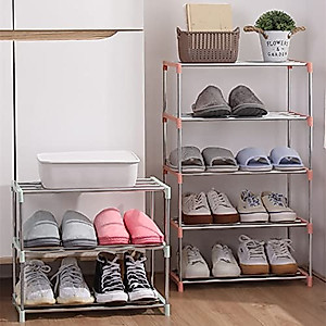 Daofako 3 Tiers Small Shoe Rack .Stackable Shoe Shelf Storage Organizer for Entryway Hallway Closet Bathroom Living Room (Black)