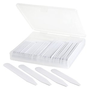100 Plastic Collar Stays For Men Dress Shirt in Plastic Box 2.5 Inches