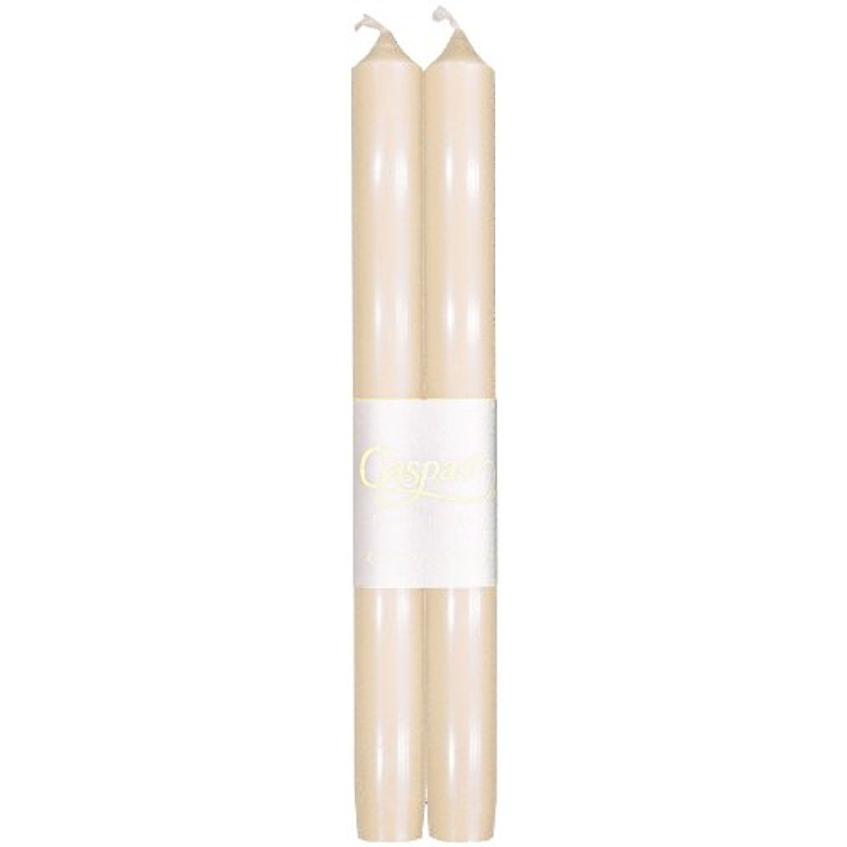 Caspari Straight Taper Candles in Ivory White - 2 Per Package