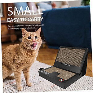1 Set Cat Scratching Post Cat Scratcher Pad Folding Cat Scratch Toy Cat Mat Toy Cat Corrugated Platform Laptop Shaped Scratching Board Cat Sleeping Mat Toys Corrugated Paper Black