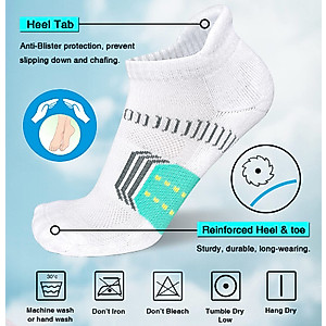 suaskk Womens Athletic Cushioned Anti-Blister Comfort Running Ankle Socks 5 Pairs