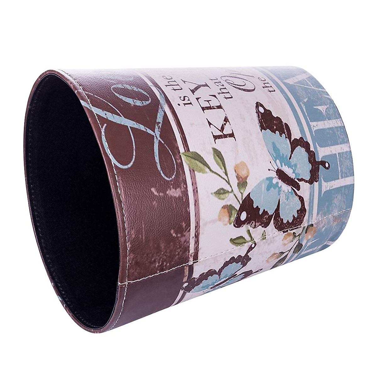 Lingxuinfo Scakbyer Trash Can, European Style Waste Paper Bin Wastebasket Garbage Can Uncovered Waste Bin for Kitchen Bathroom Bedroom - Butterfly Pattern