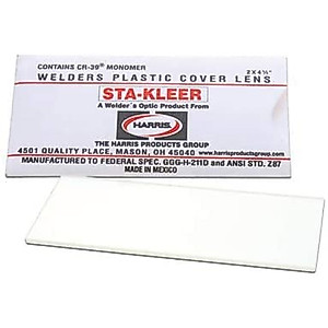 Harris Welding Helmet/Hood Clear Lens Cover 2" x 4.25", 10 pack, 1010010