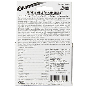 OASIS No 80063 Alive and Well, Stress Preventative and Pro-Biotic Tablets for Pocket Pets