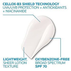 La Roche Posay Anthelios UV Correct Sunscreen Moisturizer SPF 70, Daily Anti-Aging Face Moisturizer with Sunscreen and Niacinamide to Even Skin Tone & Fine Lines, Sun Protection for Sensitive Skin