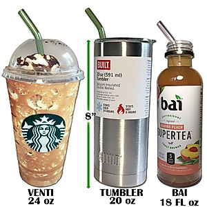 Reusable Glass Drinking Straws Set Of 6, Multi-Color 10" Long Straw for Yeti Tumbler, Ozark, Non toxic, Shatter Resistant,A Family Pack That Can Replace All Plastic, Silicone Or Metal Straws.