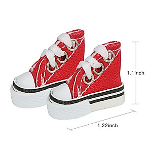 DIY-SCIENCE Mini Fingerboard Shoes, Mini Skateboard Finger Shoes for Finger Breakdance, Fingerboard, Doll Shoes, Used As Making Shoe Keychains and Tiny Sneakers (Red)