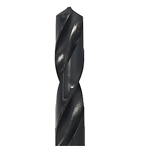 Drill America DWDRSD Series Qualtech High-Speed Steel Economy Reduced-Shank Drill Bit, Black Oxide Finish, 1/2" Round Shank, Spiral Flute, 118 Degrees Conventional Point, 3/4" Size, Pack of 1, 3-Flat