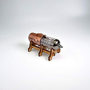 Handmade 256GB Orange Pentode Electron Vacuum Tube USB 3.1 Flash Drive with Wood Stand. Steampunk/Industrial Style