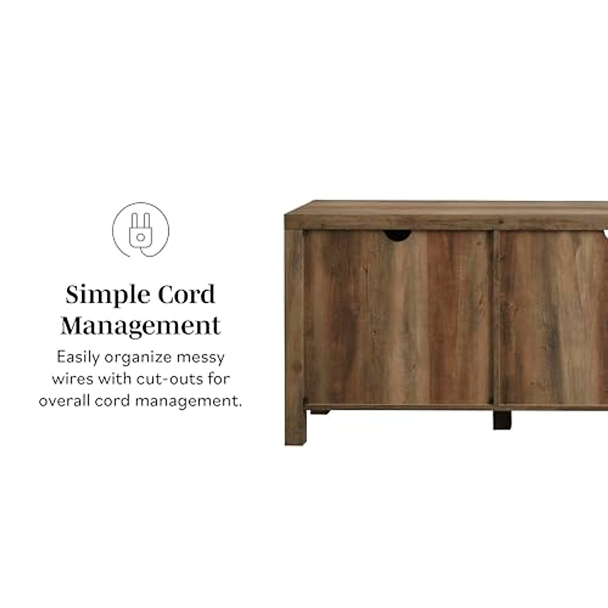 Walker Edison Georgetown Modern Farmhouse Double Barn Door TV Stand for TVs up to 80 Inches, 70 Inch, Rustic Oak, Without Fireplace, 15.75 x 70 x 24 inches