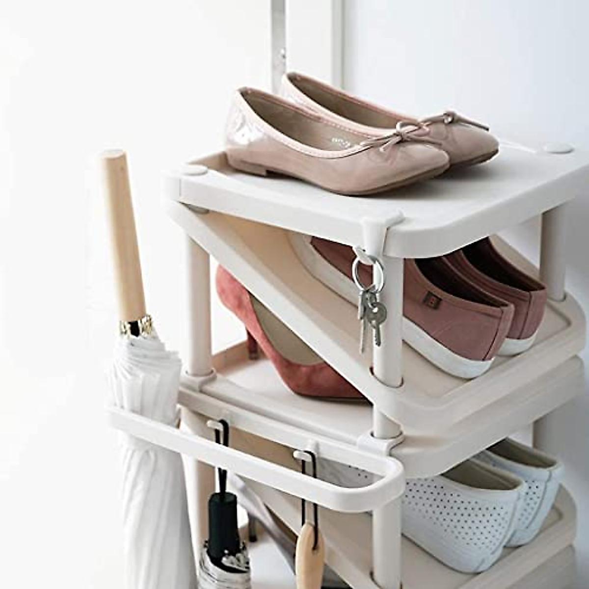 Multi-Layer Rolling Wheel Cart Shoe Rack 9-Layer Two-Way for Kitchen Home Office Craft Garage Salon Shoe Cabinet（ 90x36cm ） Ventilated
