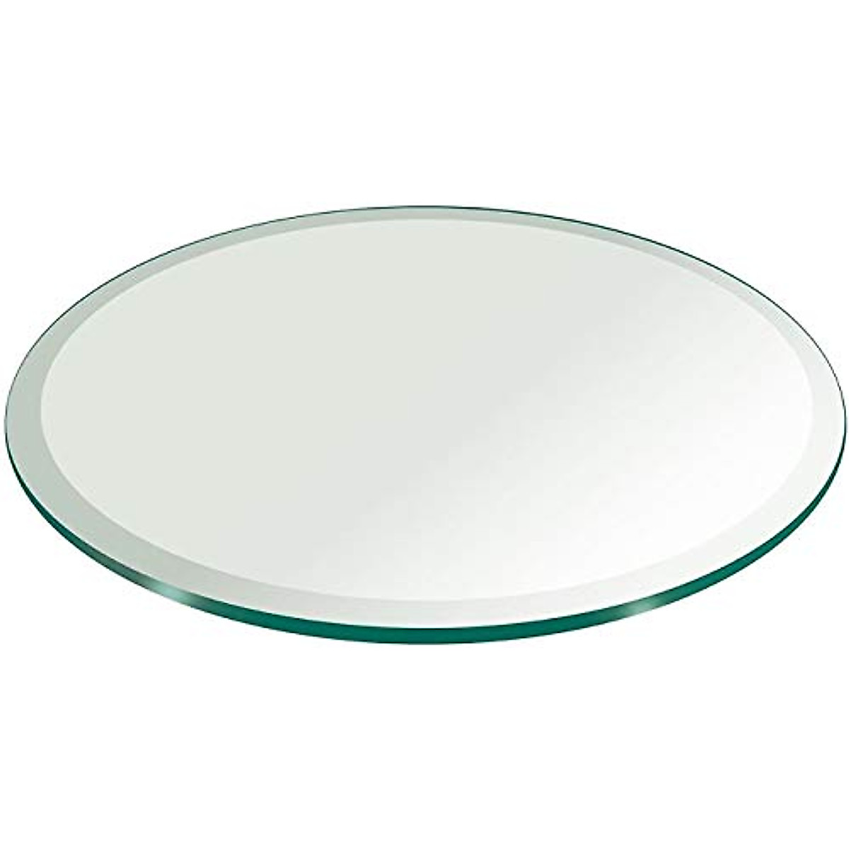 Milan Round 3/8" Bevel Edge Glass Top, 24 Inch, Clear