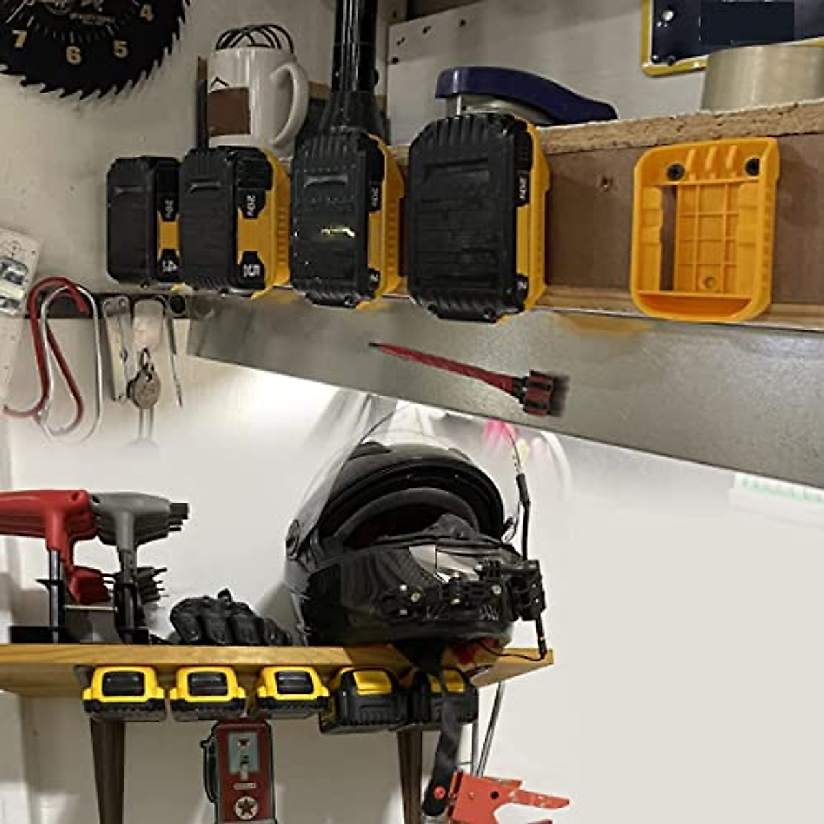Crtbelfy Battery Holder for Dewalt Battery 20V / 60V Wall Mount Battery Storage Dock Holder Fit for Dewalt DCB200 DCB203 DCB205 Batteries 10 Pack