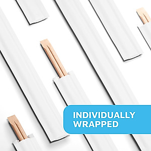 MontoPack Individually Wrapped Twin Chopsticks | Bulk 100 Pack Disposable Wooden Chopsticks | Chinese Bamboo Splinter-Free Party Utensil for Sushi, Rice, Noodles & All Asian, Japanese, Korean Dishes