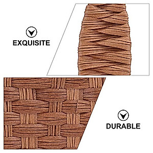 Cabilock Woven Basket Wicker Rattan Storage Basket Box Picnic Basket Laundry Basket with Bunny Ears (Light Brown)