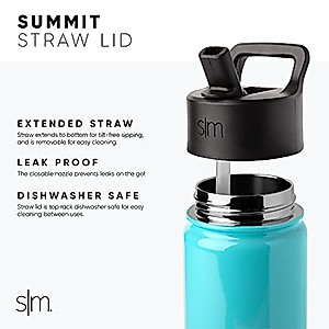 Simple Modern Kids Water Bottle with Straw Lid | Insulated Stainless Steel Reusable Tumbler for Toddlers, Girls, Boys | Summit Collection | 14oz, Black Tie Dye