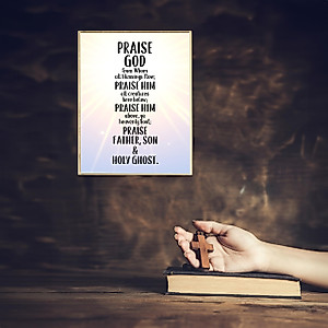Praise God-Christian Wall Art, This Inspirational Hymn Music Christian Wall Decor Print Is A Classic Hymnal Wall Decorations for Living Room, Office Decorations, & Church Wall Decor! Unframed-8 x10"