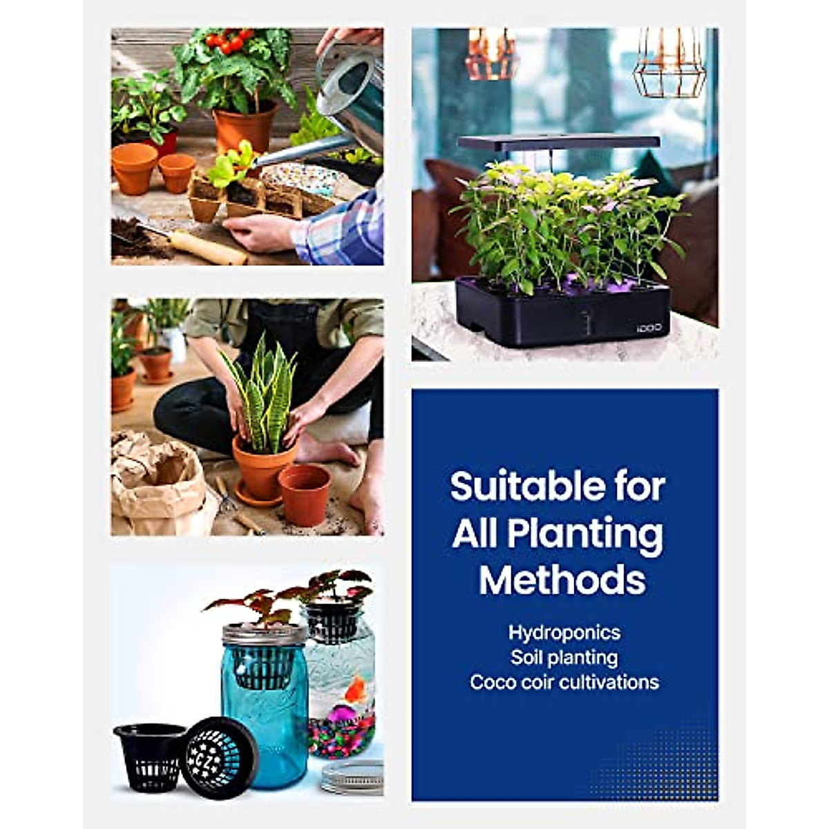 iDOO Indoor Plant Food (400ml in Total), Water Soluble All-Purpose Concentrated Fertilizer for Hydroponics System, Potted Houseplants