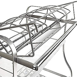 Plate Rack Dish Drainer Rack 2/3-Layer Kitchen Supplies Storage Draining with Chopsticks/Knives/Cutting Board Holder Pan Plate Holder (Color : Silver, Size : 2-Tier)