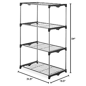 Whitmor 4 Tier Shelf Tower - Closet Storage Organizer