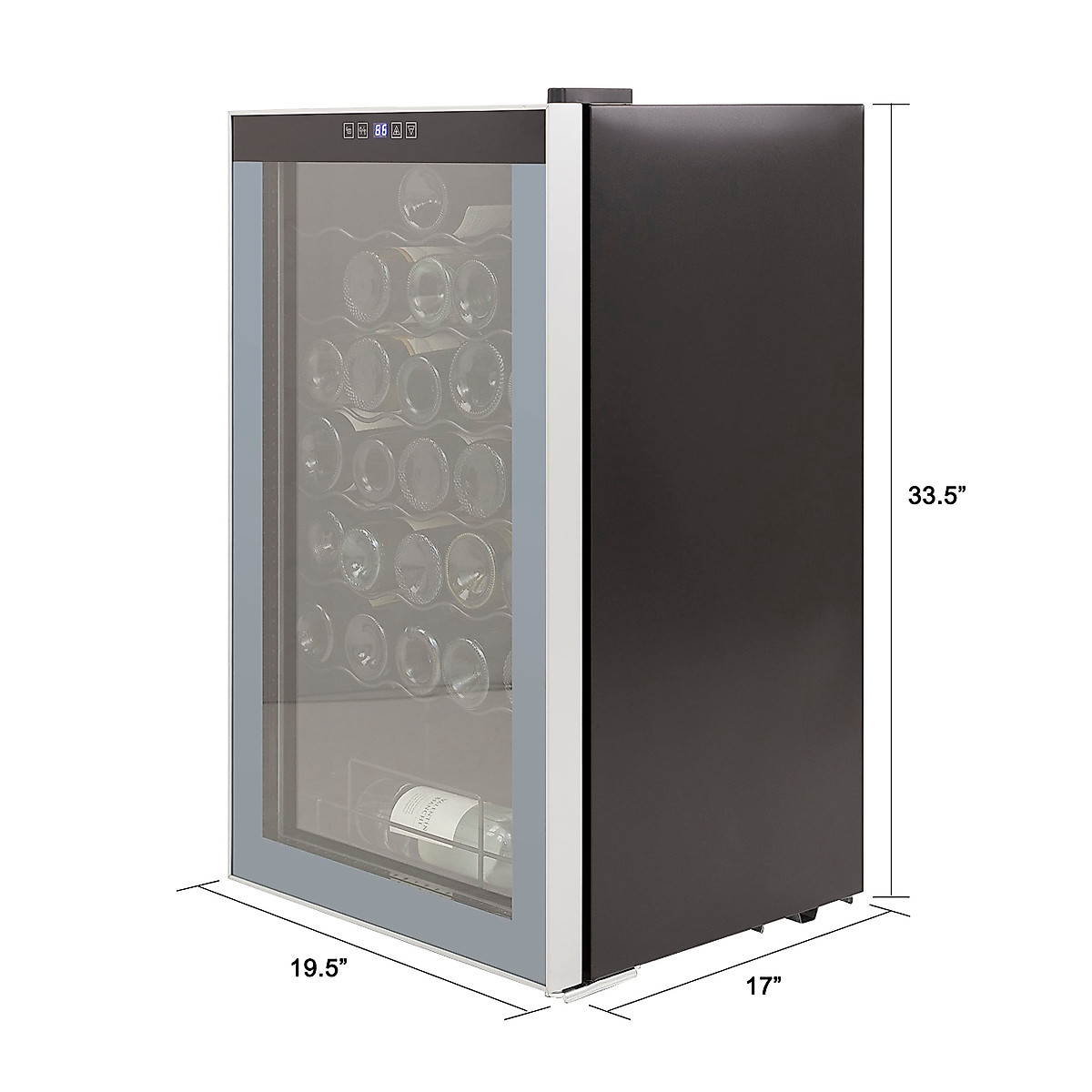 Magic Cool MCWC34SI Wine Cooler Refrigerator, 34-Bottle, Metallic