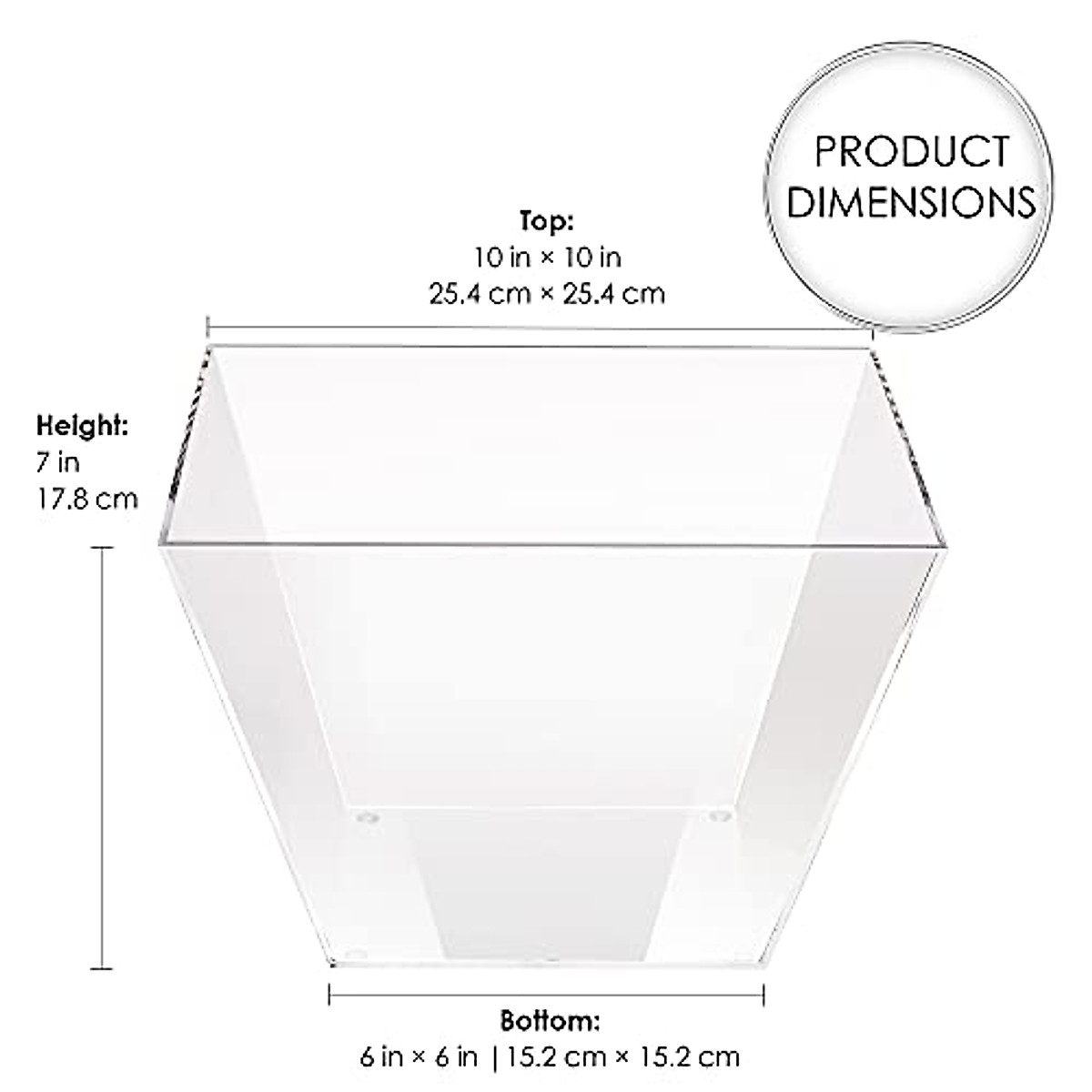 Elavain Acrylic Clear Bowl for Serving, Heavy Duty Punch Bowl, Extra Large Mixing Bowl, Elegant Square Salad Bowl for Party, Bridal Shower, Fruit, Snack & Chips, | Shatter Resistant | Capacity: 216 oz