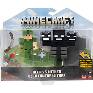 Mattel ​​Minecraft Craft-a-Block 2-Pk, Action Figures & Toys to Create, Explore and Survive, Authentic Pixelated Designs, Collectible Gifts for Kids Age 6 Years and Older