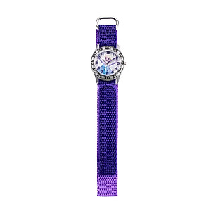 Disney Frozen Kids' Plastic Time Teacher Analog Quartz Nylon Strap Watch
