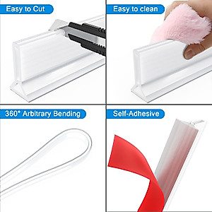 SIKAIQI 78 Inch Shower Threshold Water Dam Collapsible 1.97" Tall Clear Shower Stopper Barrier and Stop Water Keep Dry and Wet Separation Suitable for Bathroom and Kitchen