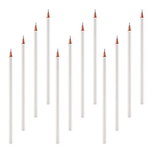 Thinp 12 Pieces Fabric Markers for Sewing, Sewing Fabric Pencils Tailors Chalk Fabric Chalk Marking Pencils Water Soluble Pencil for Fabric Clothing Cutting Dressmakers DIY Craft (White)