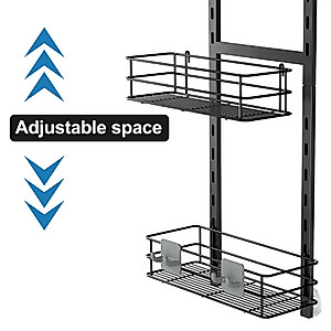 Purdaz Shower Caddy Over Shower Head,Adjustable Hanging Shower Organizer Shelf Shower Storage Rack Basket No Drilling Shower Organizer for Bathroom,Black