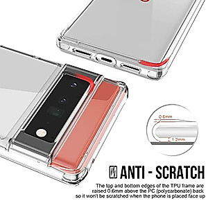 Guarishel for Google Pixel 6 Pro Case: [Built-in 4 Airbags][Not-Yellowing] Military-Grade Shockproof Protective Phone case for Google Pixel 6 Pro, Crystal Clear