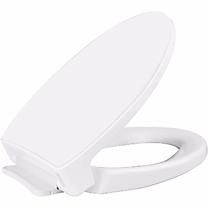 Hygie Rinse Traditional SoftClose Elongated Toilet Seat Replacement Compatible with TOTO SS114/SS113/SS154/SS224/SS204 Heavy Duty Toilet Seat Parts with 2-pack Toilet Bolts and Nuts, Cotton White