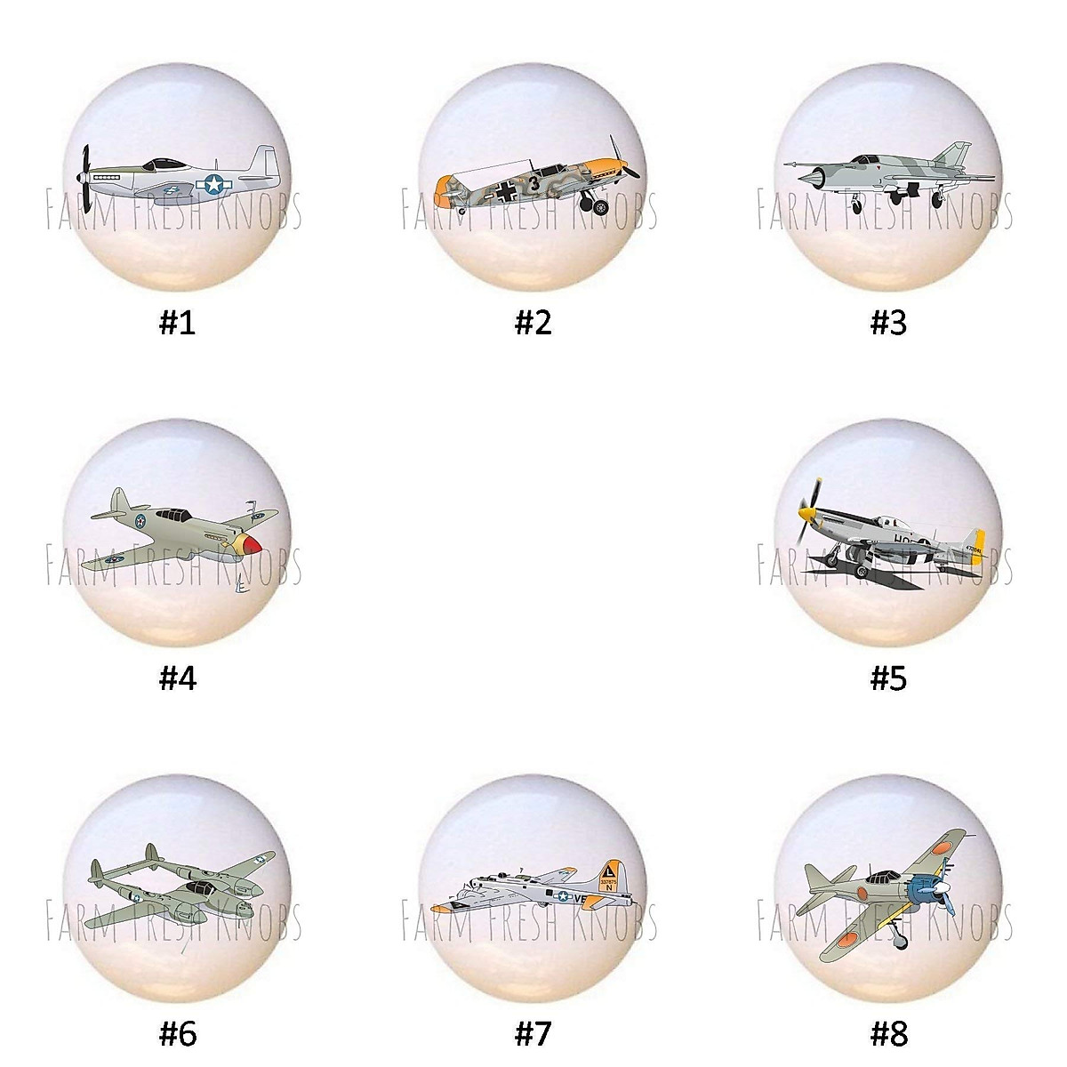 Military Aircraft by SVG Airplane DECORATIVE Drawer Pulls Dresser KNOBS