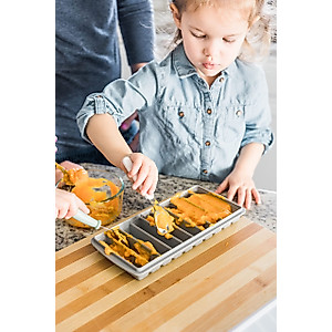 Breast Milk Freezer Storage Trays w/Carrier, 10-1oz Bars, 2 Silicone Containers w/Silicone Lids and Carrier, Food Grade Silicone