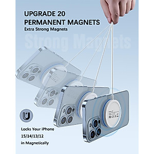 Magnetic Wireless Apple Mag-Safe Charger for iPhone 15/14/13/12 Series, AirPods 3/2/Pro - LED Magnet Pad With Dual Charging Ports