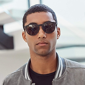 MVMT Ingram | Polarized Round Sunglasses For Men and Women | Matte Black/Dark Grey | 54 mm