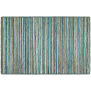 Brumlow MILLS Darcy Contemporary Print Washable Indoor or Outdoor Area Rug for Living Room, Bedroom, Dining, Kitchen or Entryway Mat, 30" x 46", Teal