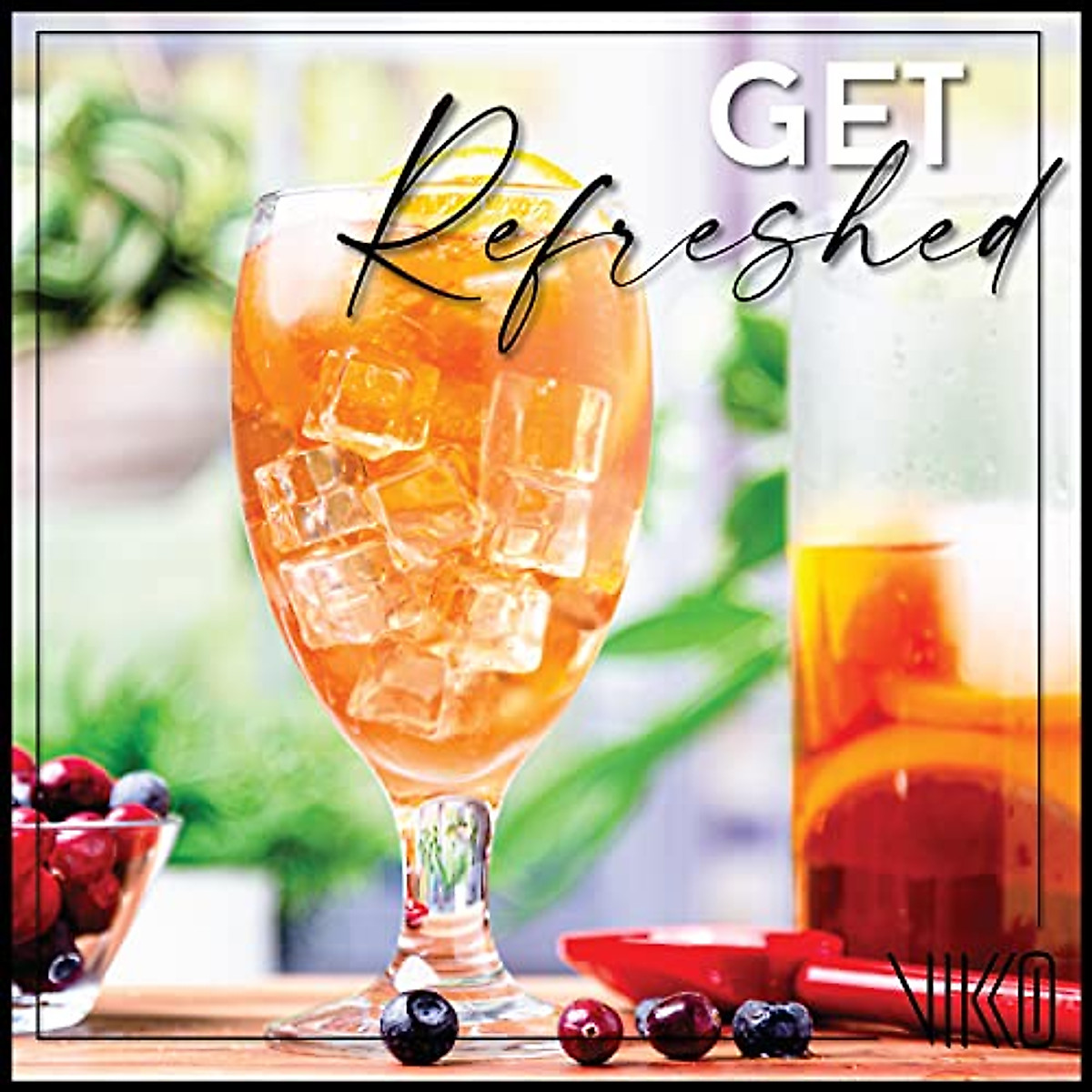 Vikko Classic Goblet Party Glasses, Iced Tea Glasses 20 Ounce, Set of 6 Goblets, Water Glasses, Dishwasher Safe Durable Glassware