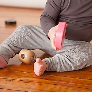 Go Little One Go Anti-Slip Bamboo Baby Crawling Leggings Pants - Helps Learning to Crawl on Slippery Floors Easier and Safer (Heather Grey, One Size)