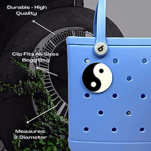 BOGLETS - Yin and Yang Charm Compatible with Bogg Bags, Simply Southern and Other Similar Tote Bags.