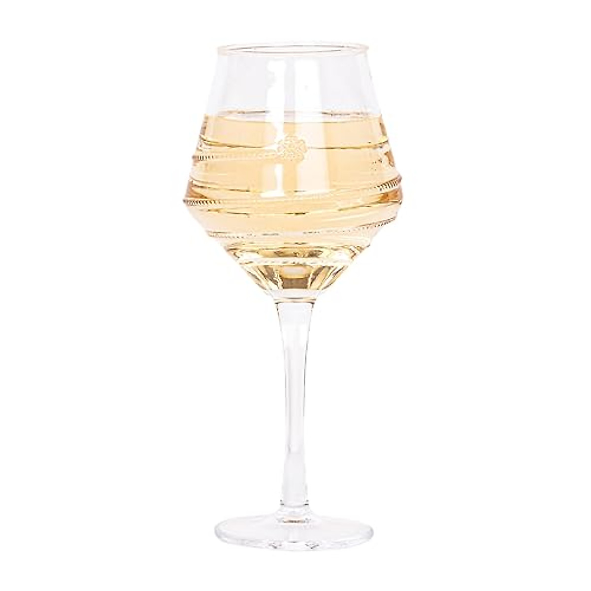 Juliska Amalia Acrylic Wine Glass, Acrylic Glass - Unbreakable, Clear Acrylic, Embossed Drinking Glass