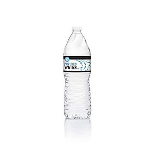 Amazon Brand - Happy Belly Purified Water, Plastic Bottles, 16.91 fl oz (Pack of 24)