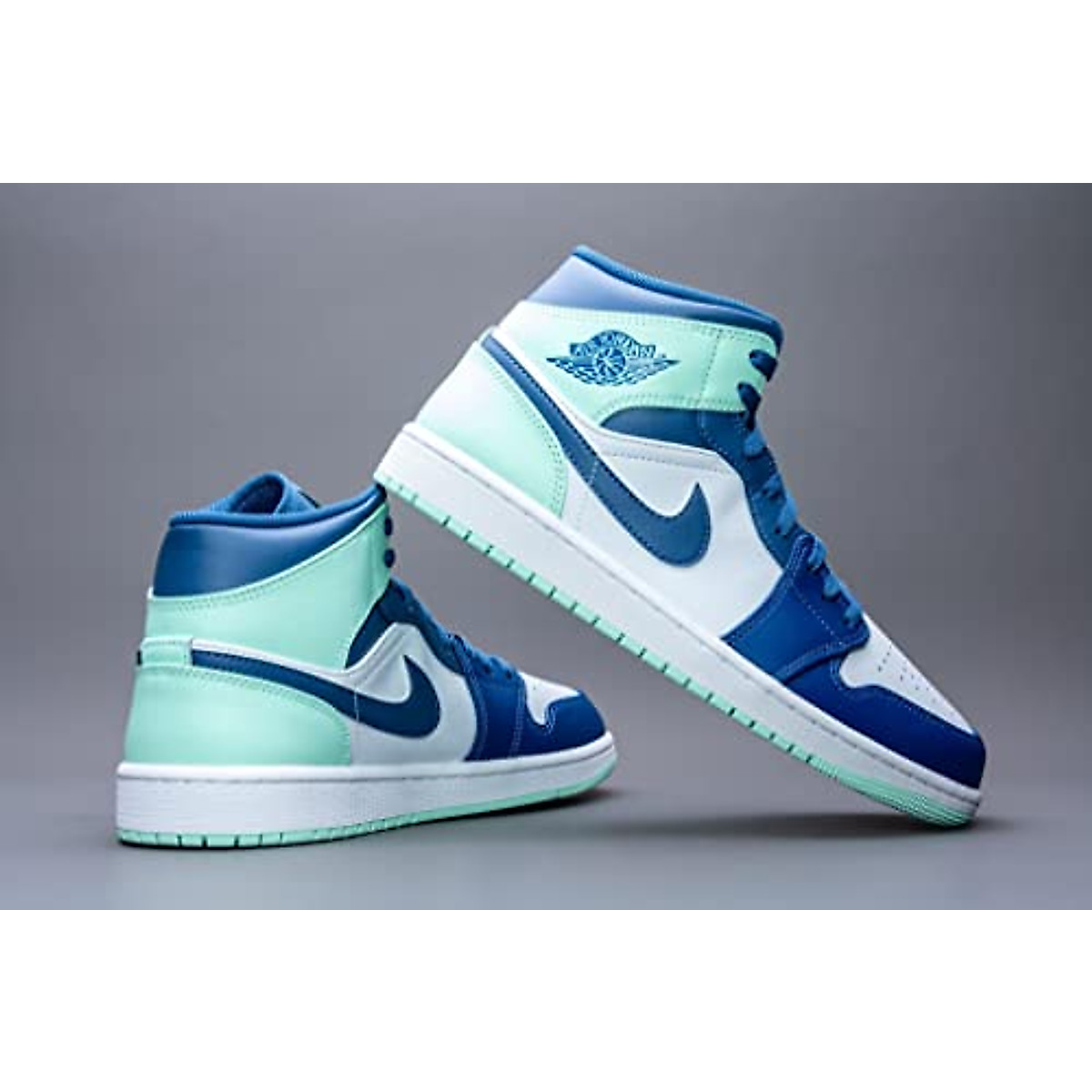 Nike Men's Air Jordan 1 Mid Sneaker, Mystic Navy/Mint Foam-white, 11