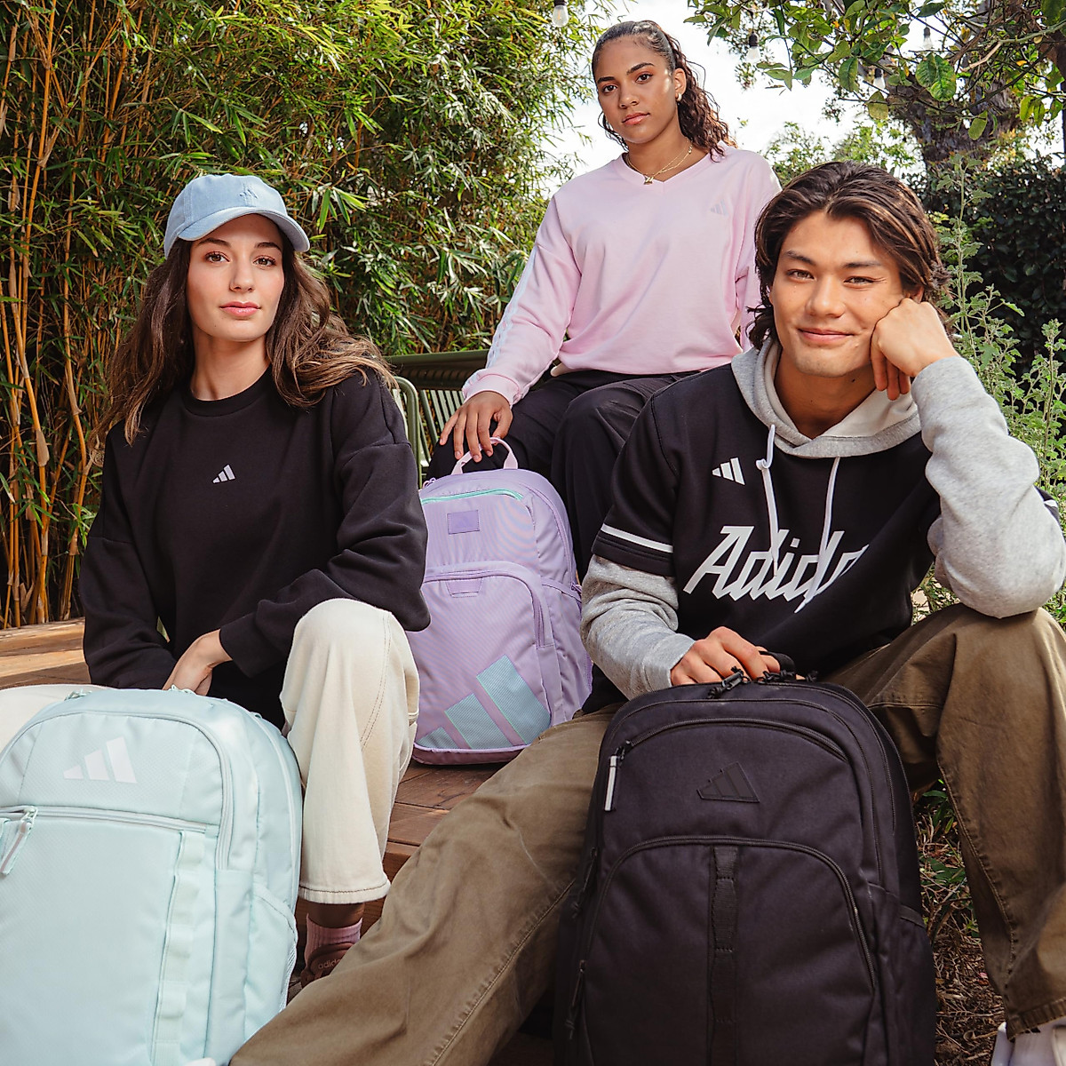 adidas Saturday Backpack, Silver Dawn Grey/Silver Violet Purple, One Size