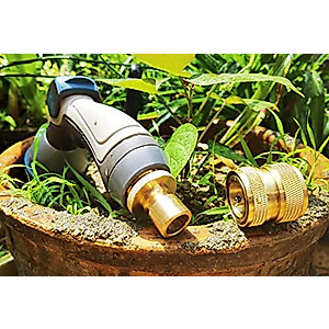 PLG Brass 8-Piece Quick Connect Garden Hose Fittings, 4 Set