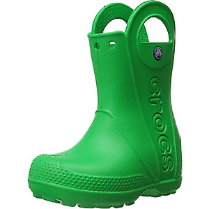 Crocs Unisex-Child Handle It Rain Boots, Grass Green, 8 Toddler