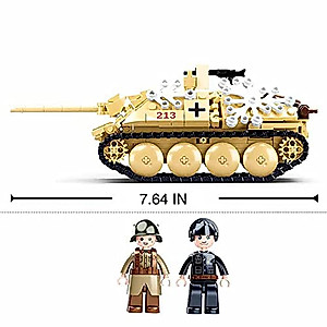 hhohio Hunter Tank Destroyer, Military Brick WW2 Flak Anti-Tank Gun Sets, Army World War 2 Toys Building Block with 3 Soldiers Figures (459 Pieces)